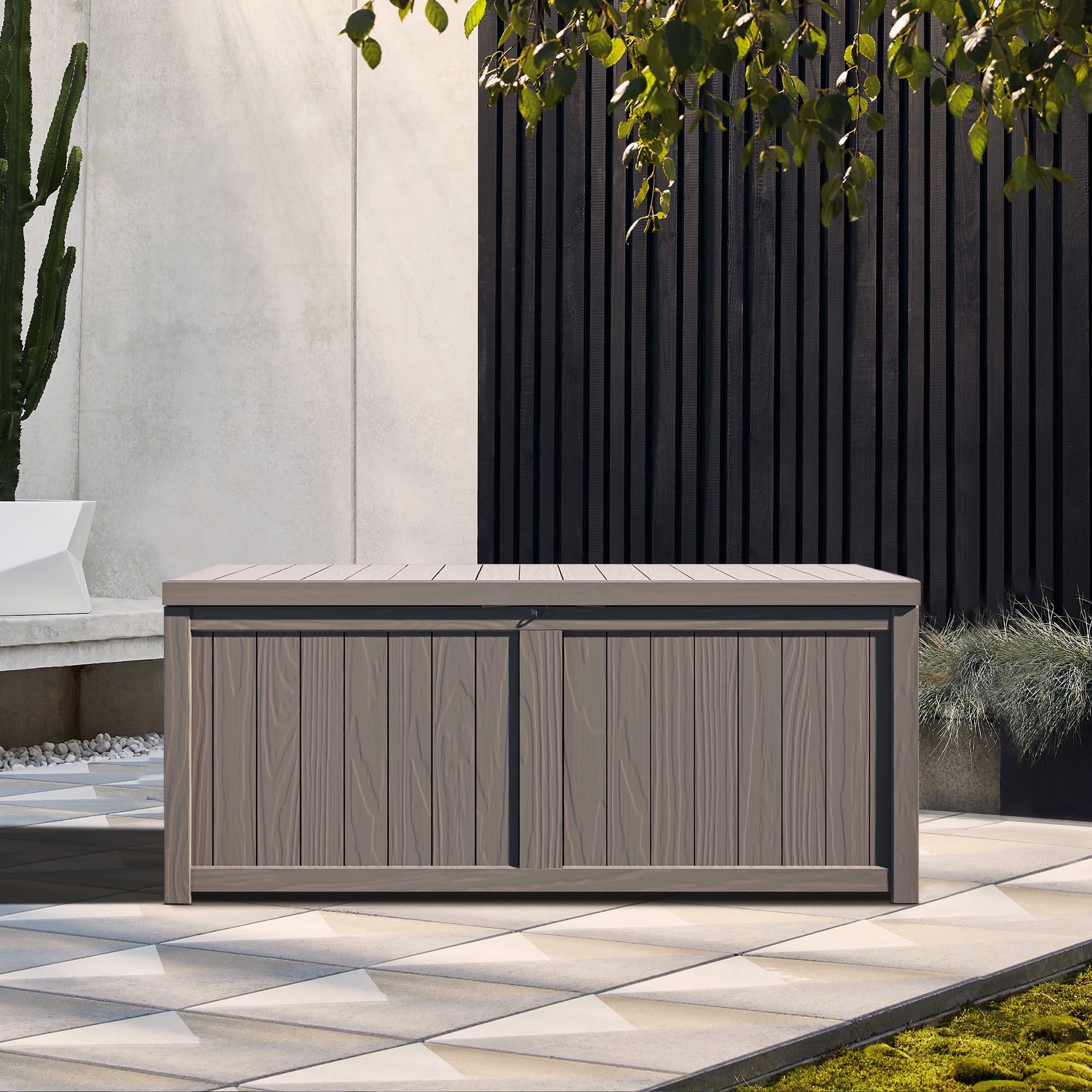 BELLEZE Modern 120 Gallon Outdoor Deck Box For Swimming Pool Gear ...