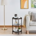 Round Side Table, 3 tiers Round End Table for Living Room, Bedroom ...
