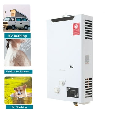 TCMT 10L Gas Burner Tank, Liquid Propane Tankless Water Heater 2.6 GPM, LPG Instant Hot Boiler ...