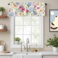 Kitchen Cafe Valance Curtain for Small Windows,Watercolor Pink Flowers ...