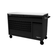 JEGS 81453 72 in. Wheeled Mobile Tool Box, Rolling Tool Cabinet, Black ...