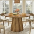 47 Inch Round Dining Table for 4-6 People Wood Farmhouse Kitchen Table ...