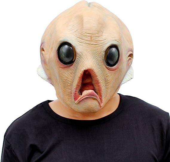 Máscara de cabeza humana de látex alienígena para fiesta de disfraces ...