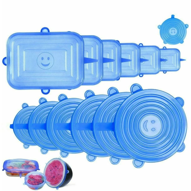 Silicone stretch lids -12 pieces Stretchable silicone lids Stretch lid ...