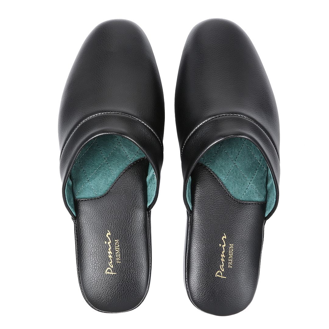 Click here for Pamir Mens Genuine Leather Scuff Slippers With Mem... prices