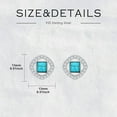 AOBOCO Natural Turquoise Halo Stud Earrings for Women 925 Sterling ...
