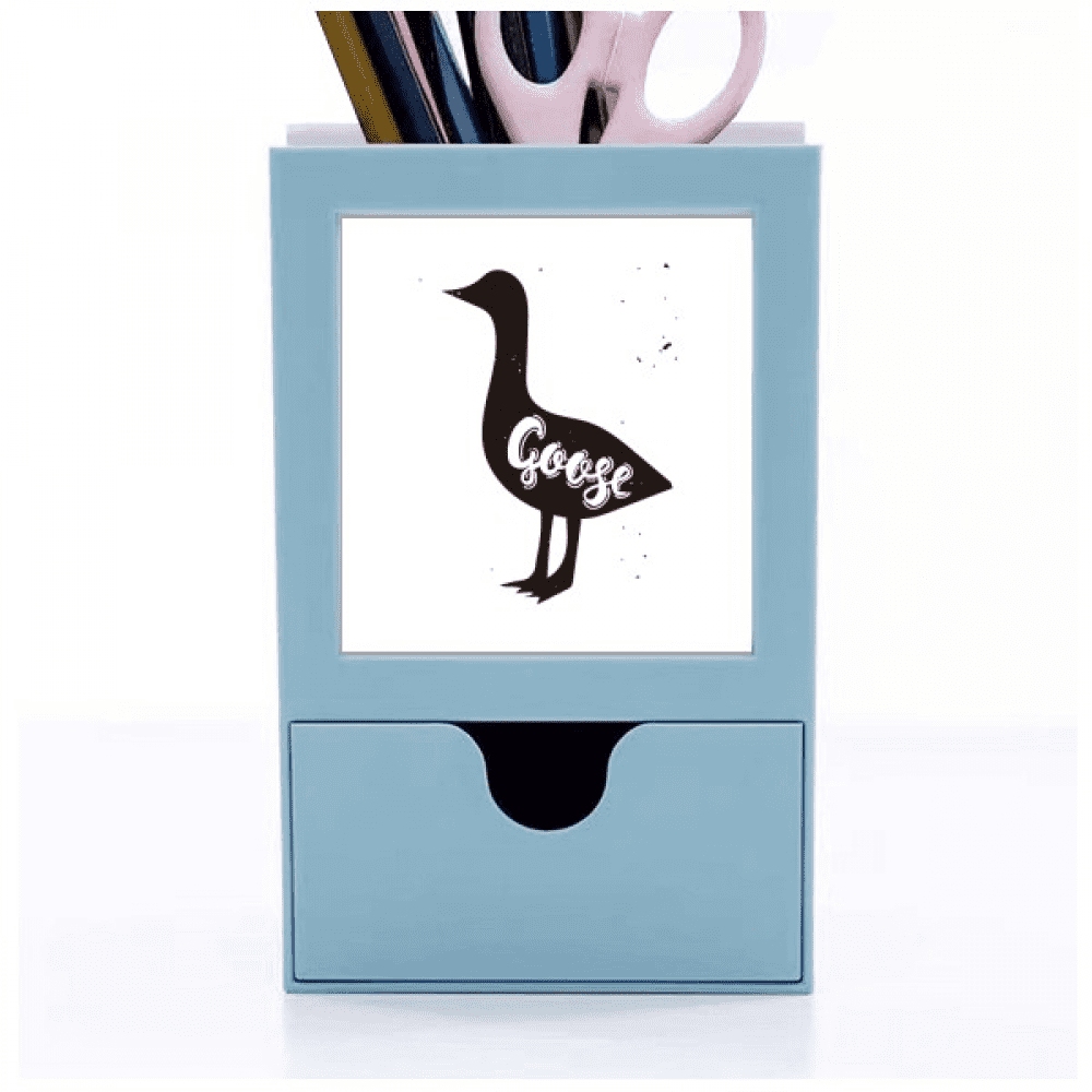 Goose Black And White Animal Desk Supplies Organizer Pen Holder Card ...