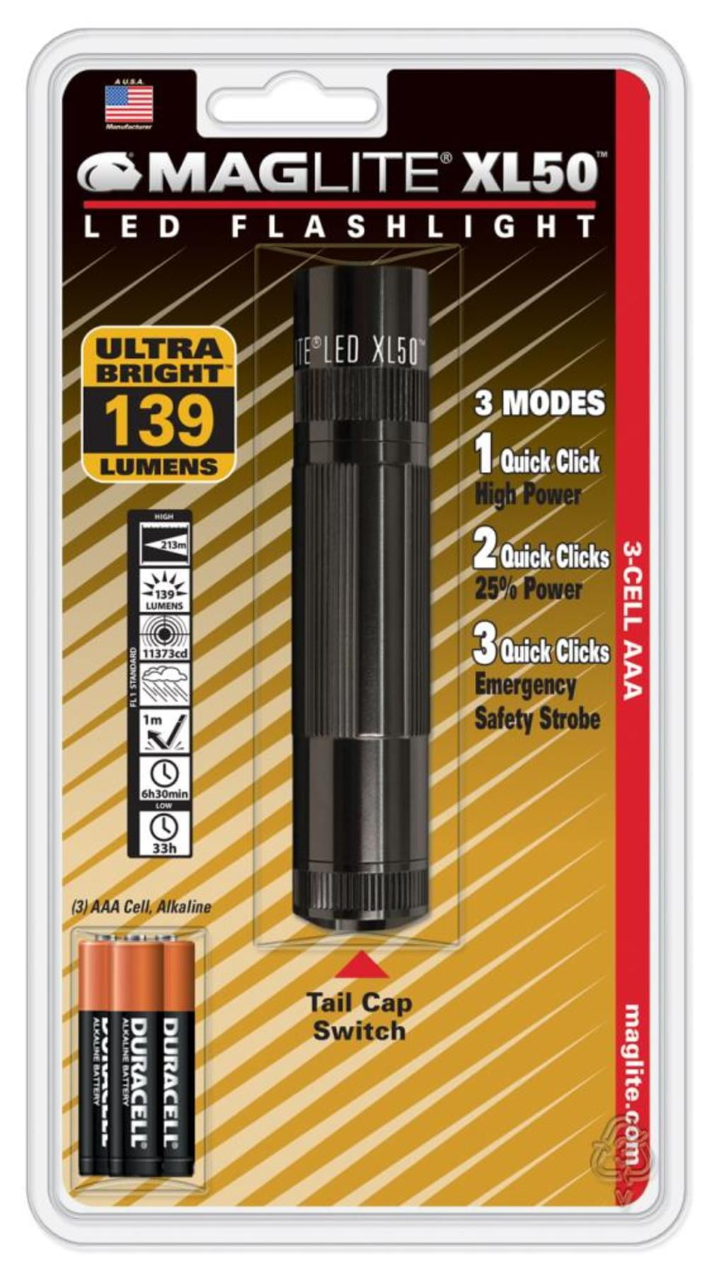 Maglite Xl50 Led 3-Cell Aaa Black Flashlight - Walmart.com