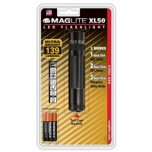 Maglite Xl50 Led 3-Cell Aaa Black Flashlight - Walmart.com