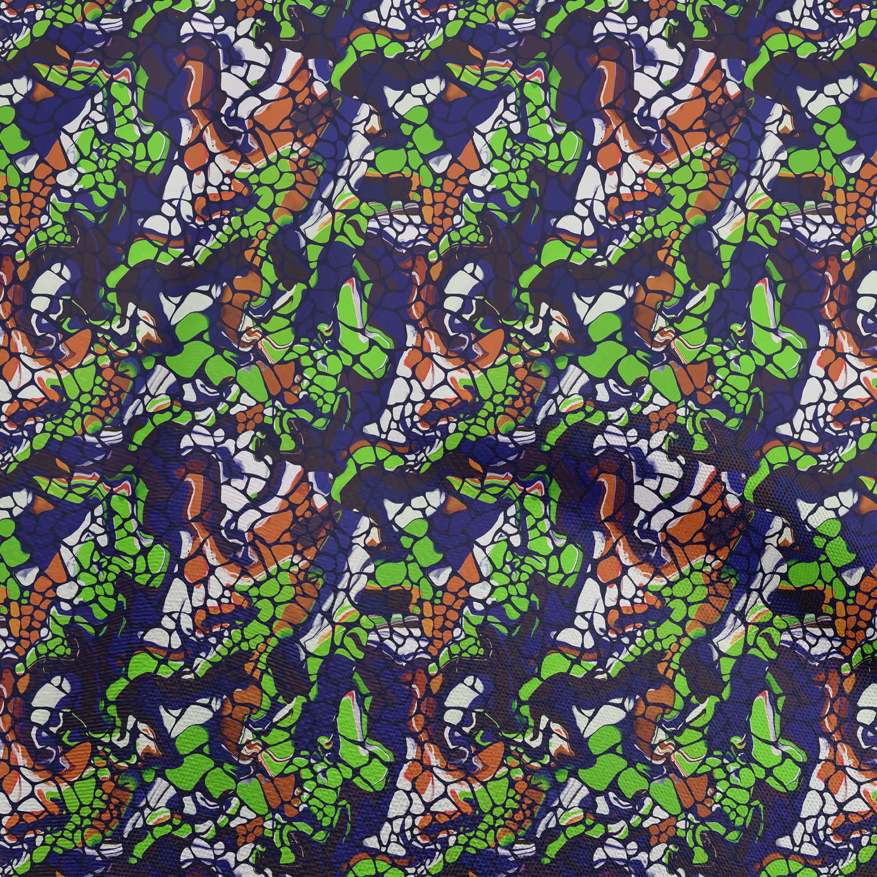 oneOone Silk Tabby Blue Fabric Abstract Sewing Material Print Fabric By ...