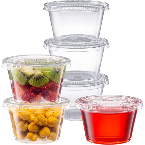 Comfy Package 4 Oz Condiment Containers Small Plastic Containers with ...