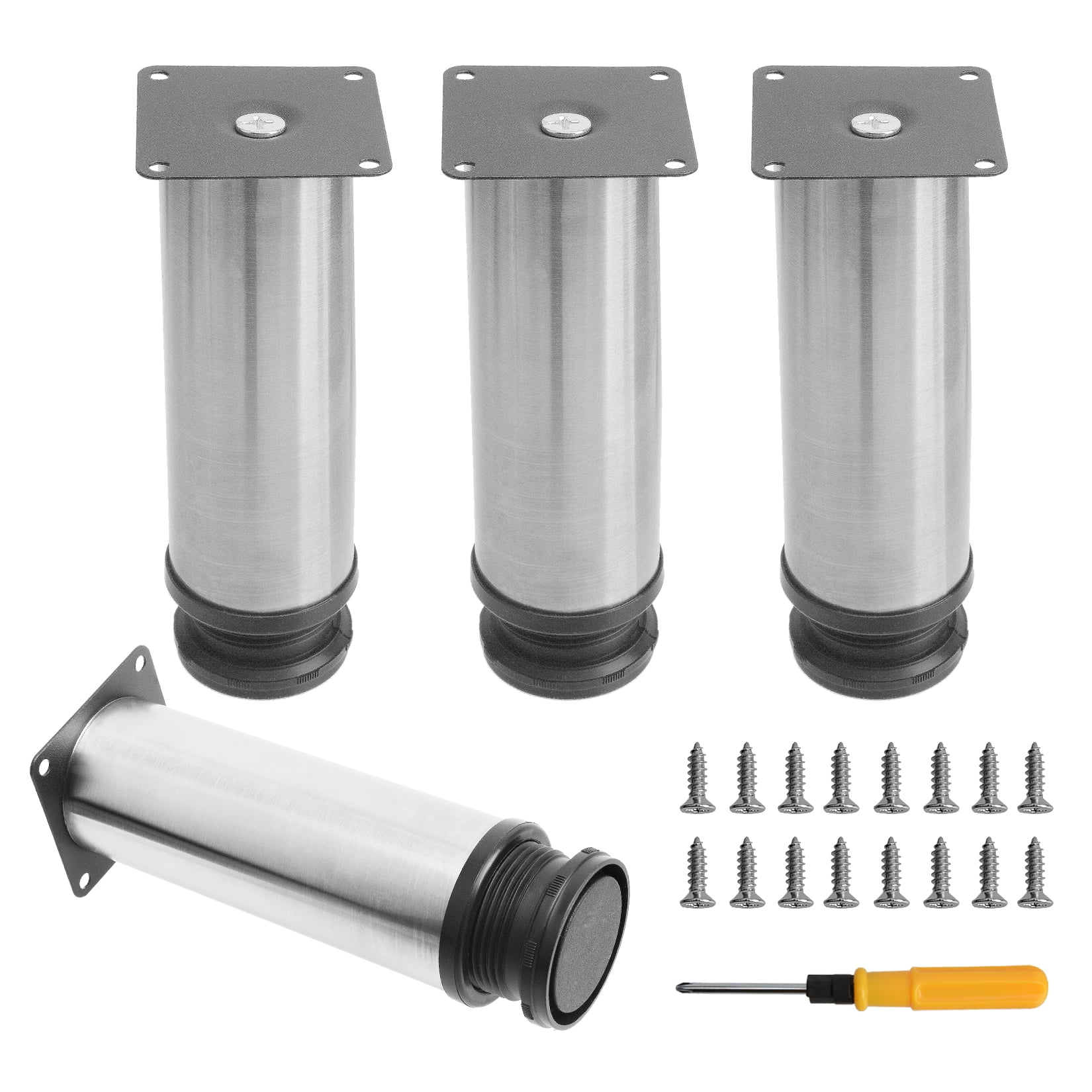 Saim 4 Pack Furniture Leg Stainless Steel Feet, 6 Inch Sofa Table Shelves Leg Replacement ...