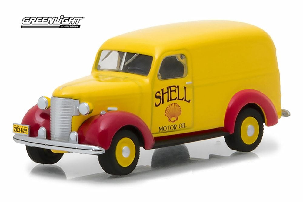 1939 Chevy Panel Truck Shell Oil, Yellow w/ Red - Greenlight 41040/48 ...
