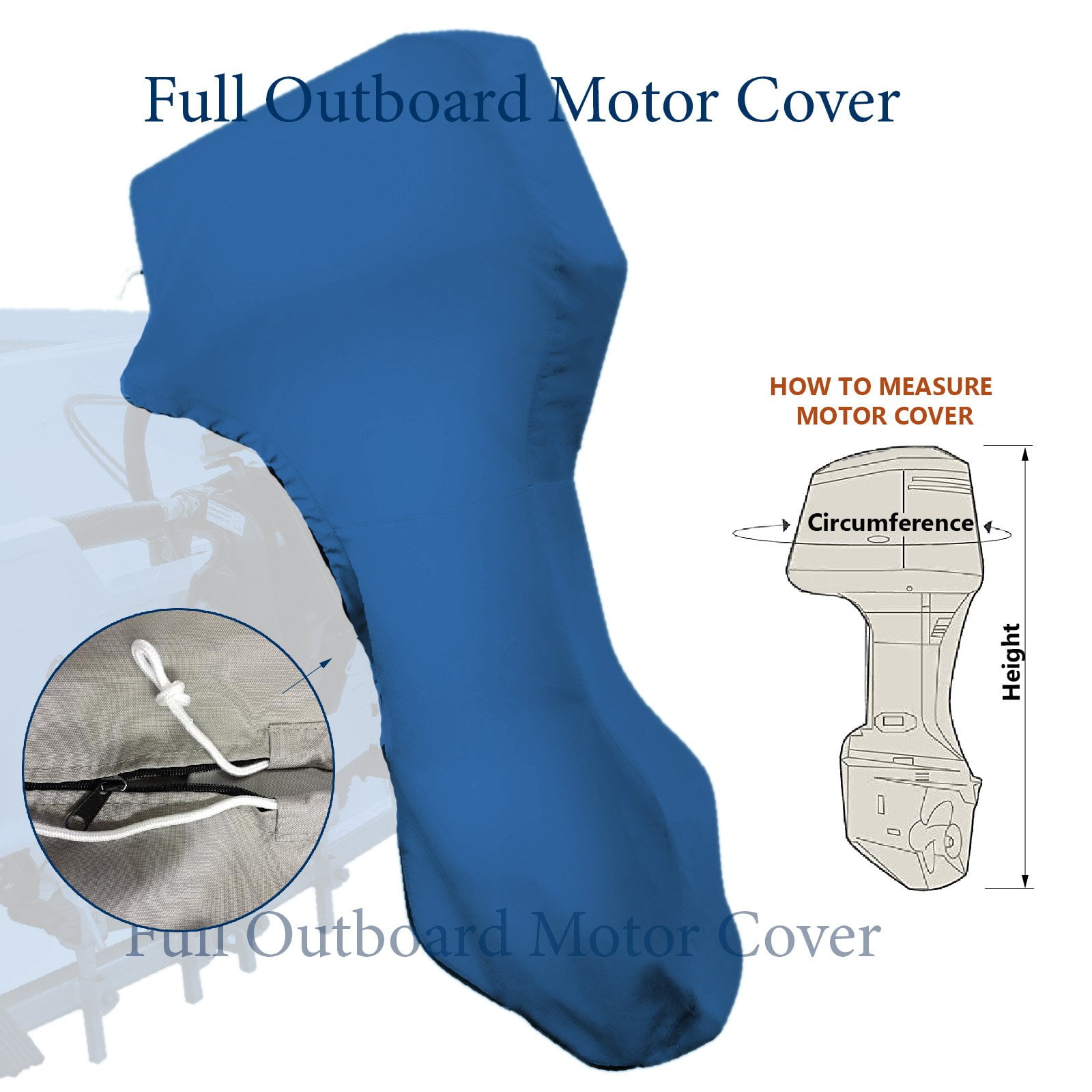 SavvyCraft Full Outboard Boat Engine Motor Cover CIR: Up to 85 Inches ...