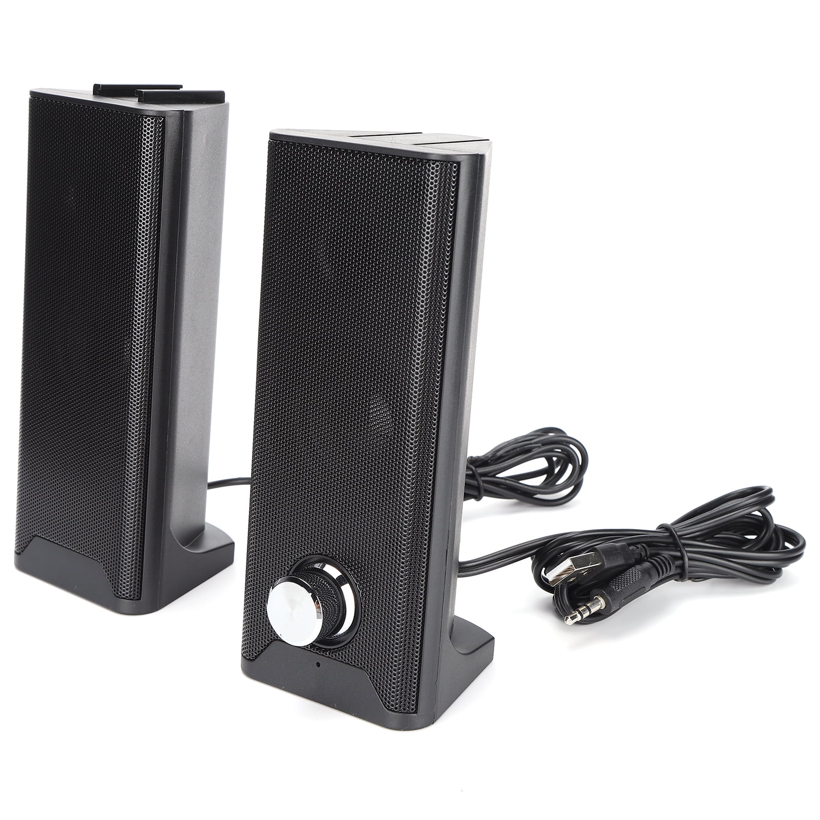 Topincn Computer Speakers Wired Multimedia Mini Strip Desktop Stereo Speaker With Subwoofer For Home Computer Laptop computer Speakers 1 Pair Of Mini