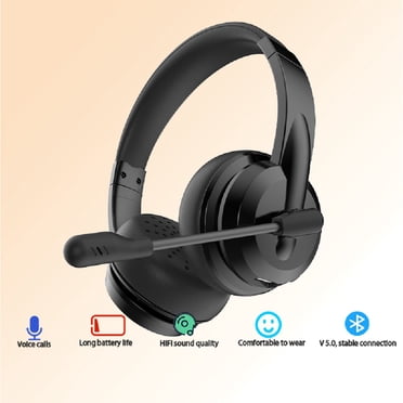 GPEESTRAC Bluetooth Headset, Single-Ear Wireless Earpiece with Dual-Mic ...