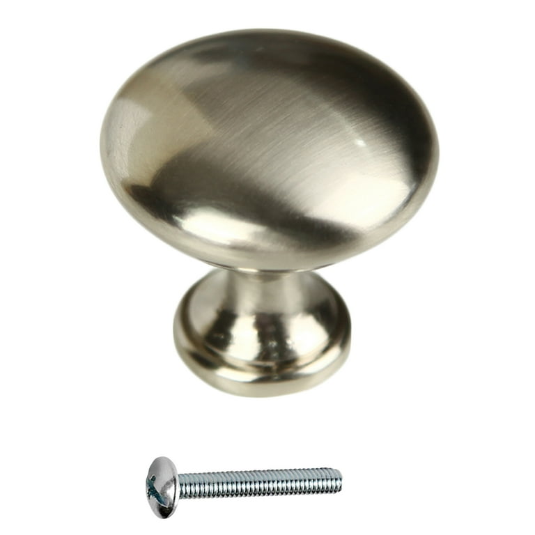 Brushed Nickel Round Knobs