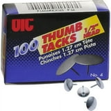 OIC Steel Thumb Tacks 100 / Box - Silver - Steel - Walmart.com