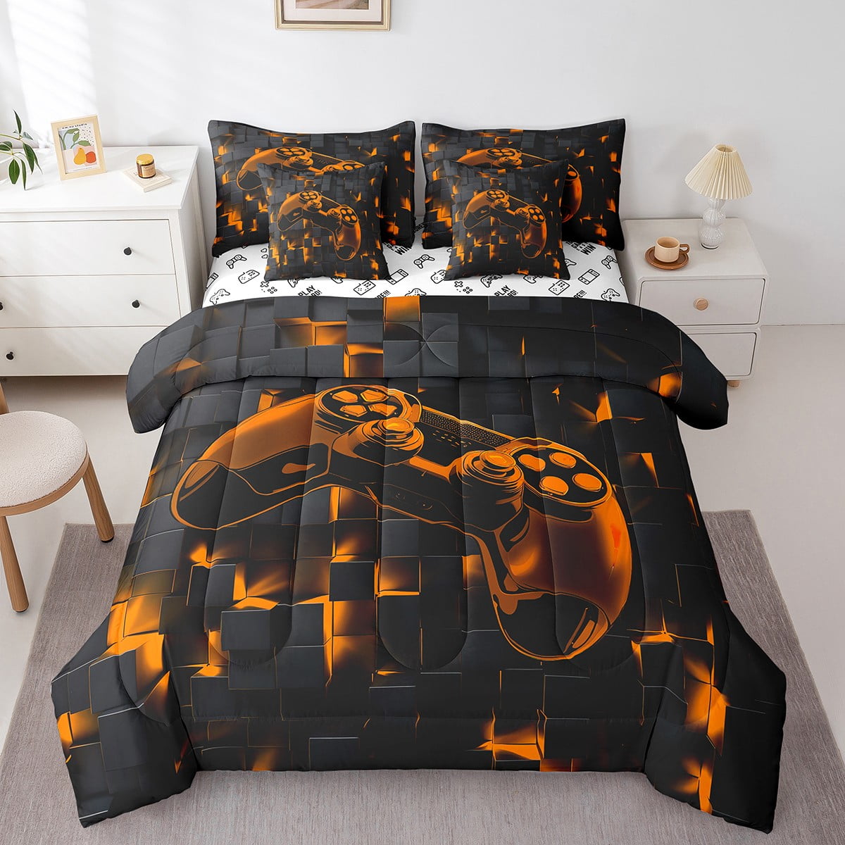 Click here for Yst Kids Gaming Gamer Bedding Queen Size 7pcs For... prices