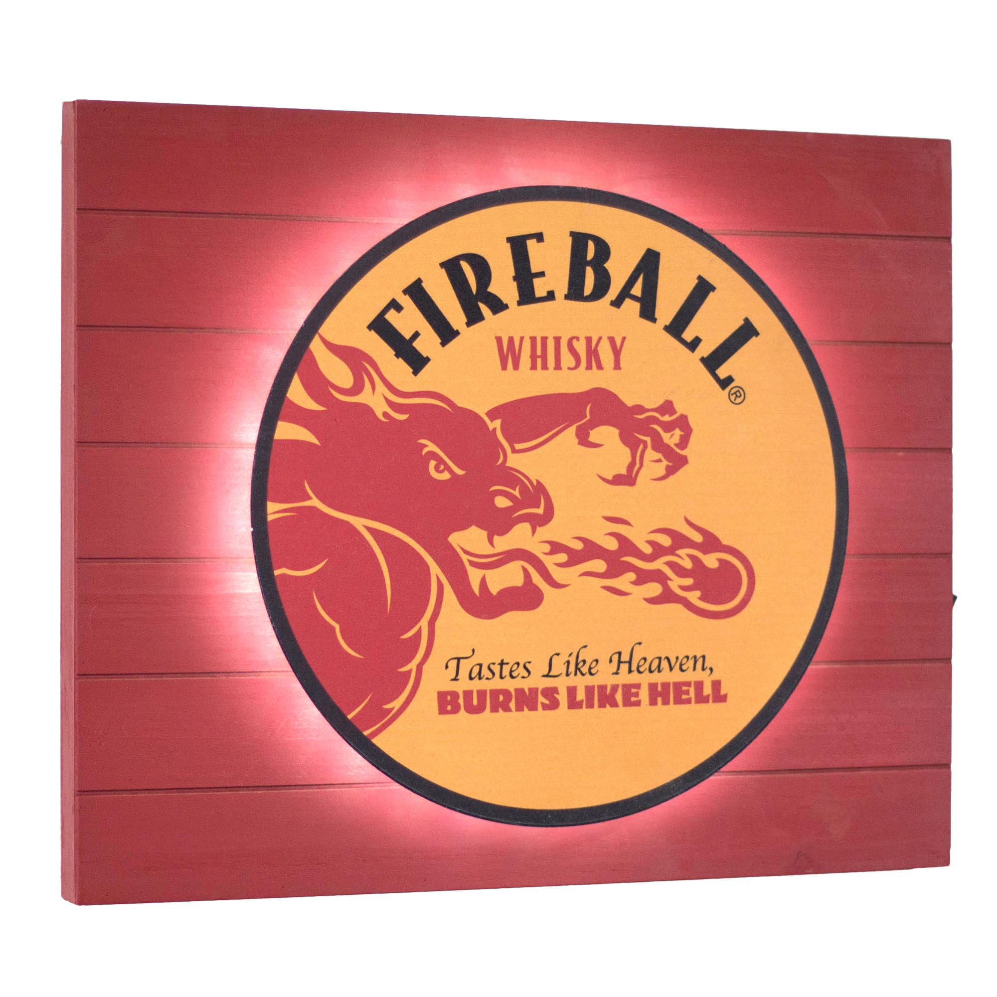 Fireball Whisky Tastes Like Heaven, Burns Like Hell Backlit Vintage ...