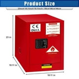 Red Flameproof Cabinet, 18.11"x18.11"x23", Multi-Point Locking ...