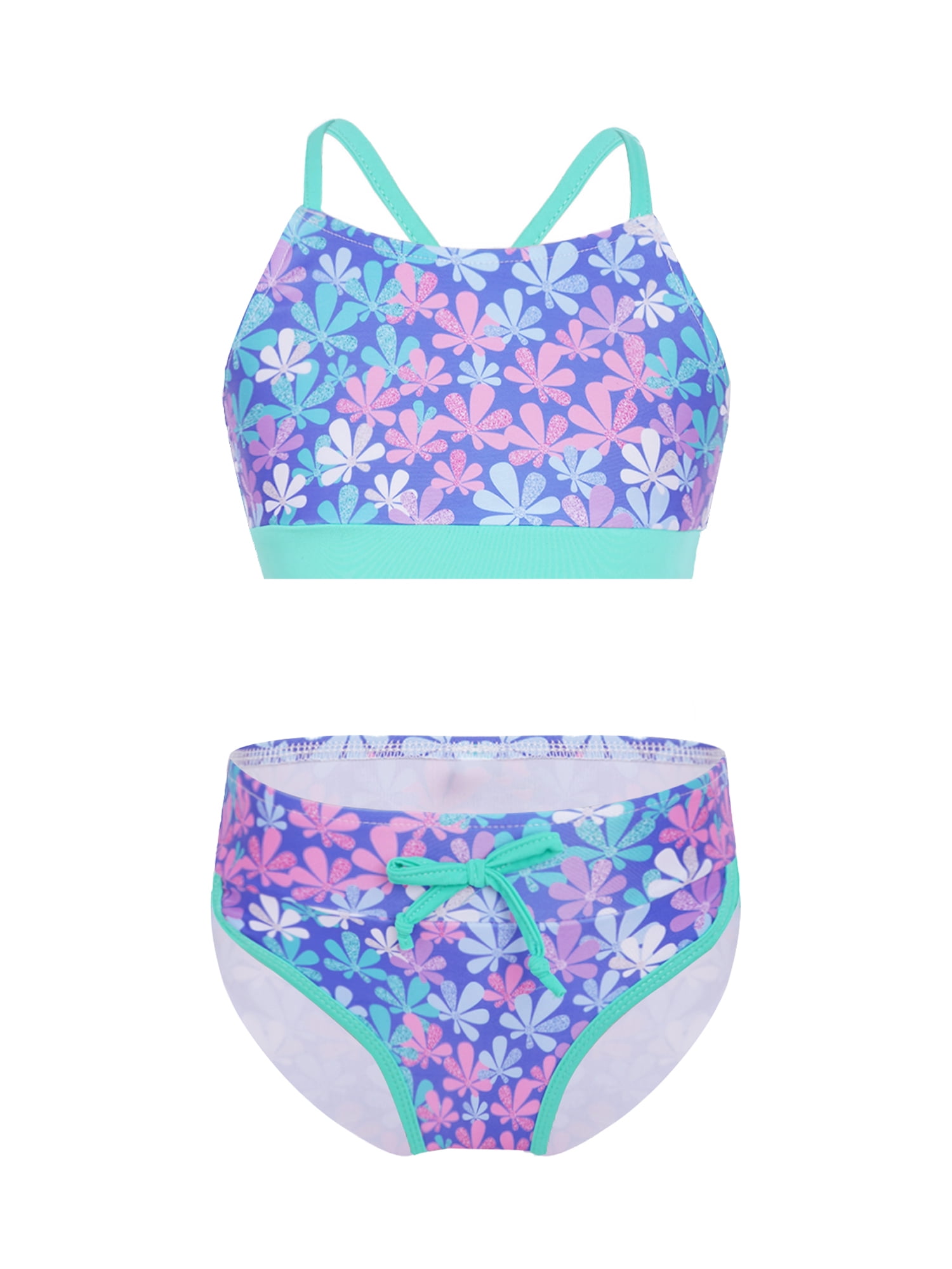 Iefiel Girls Geometric Patterns Swimsuit Two Pieces Tie Dye Bikini Set Bathing Suitsizes 3t 14