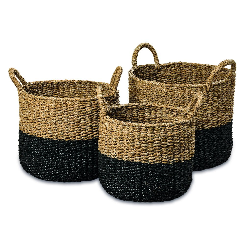 Cape Cod Seagrass Baskets, Set of 3, Paint Dipped, Chunky Weave ...