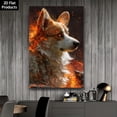 2D Flat Framed Canvas Painting Poster Flame Corgi , Perfect for Wall ...
