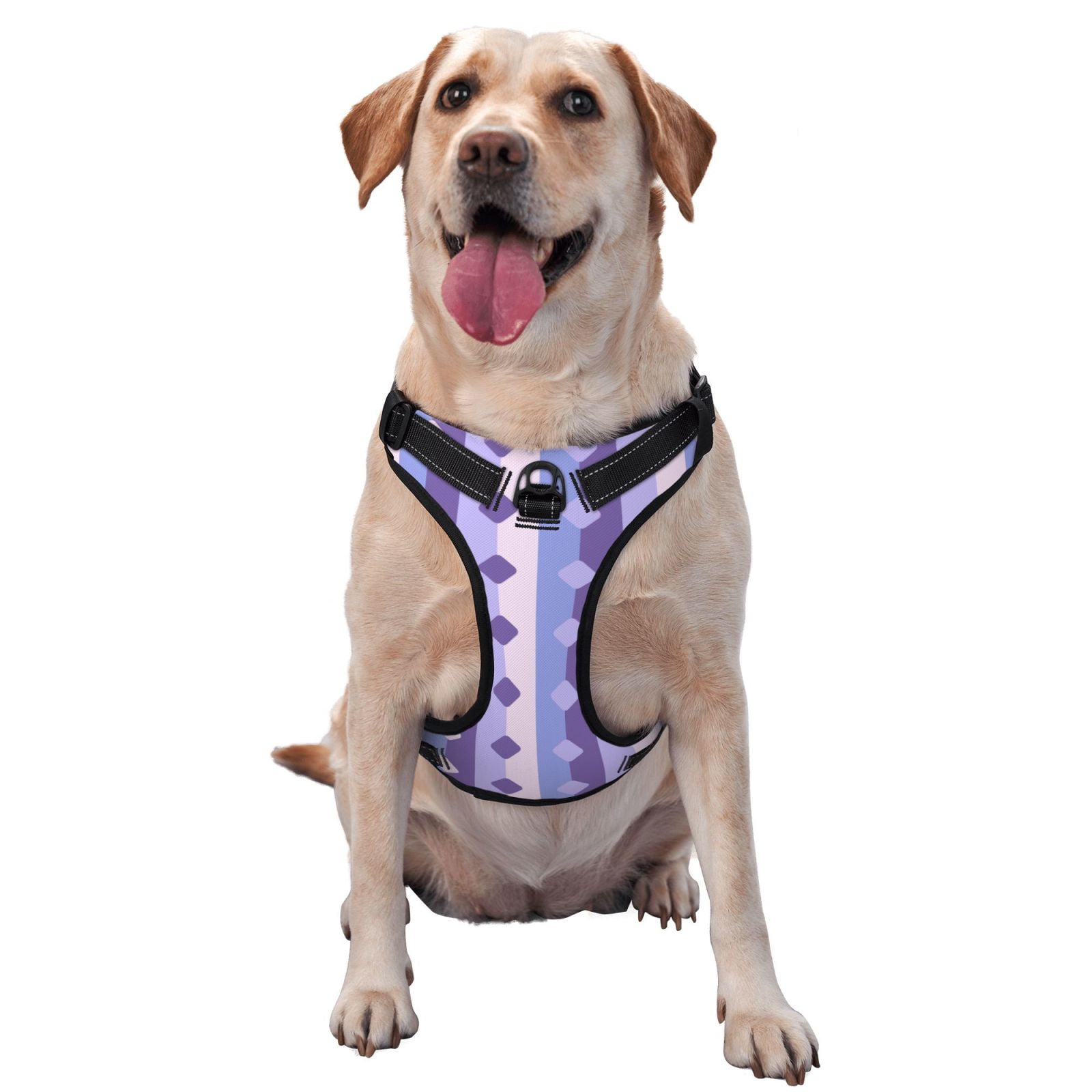 XMXY No Pull Dog Harness, Purple Vintage Stripes Adjustable Reflective ...