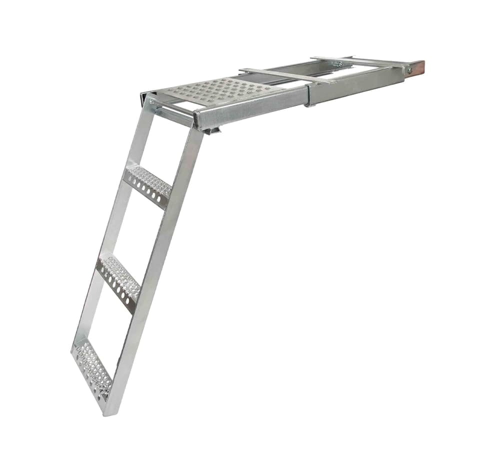 3 Rung Pull-Out Trailer Step Ladder with Standing Platform Folding ...
