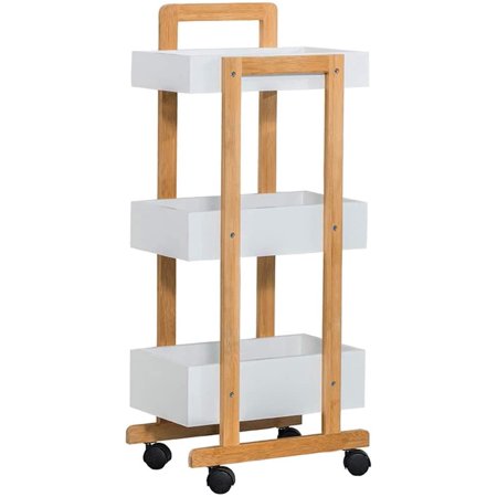 Rolling Cart 3 Tier Small Rolling cart with Wheels，Utility Trolley ...