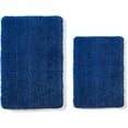Yafa Home Fashion 2 Piece Solid Microfiber Soft Bathroom Rug Set, Non ...