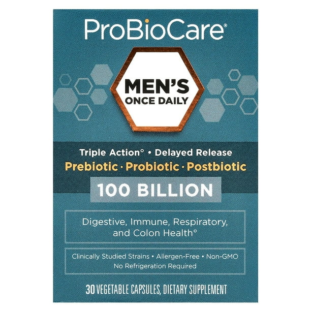 Complemente ProbioCare Men's una vez al día con 100 mil millones de 30 ...