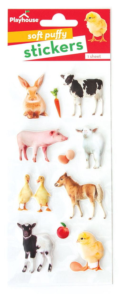Playhouse Farm Babies Soft Puffy 11-piece Sticker Sheet - Walmart.com