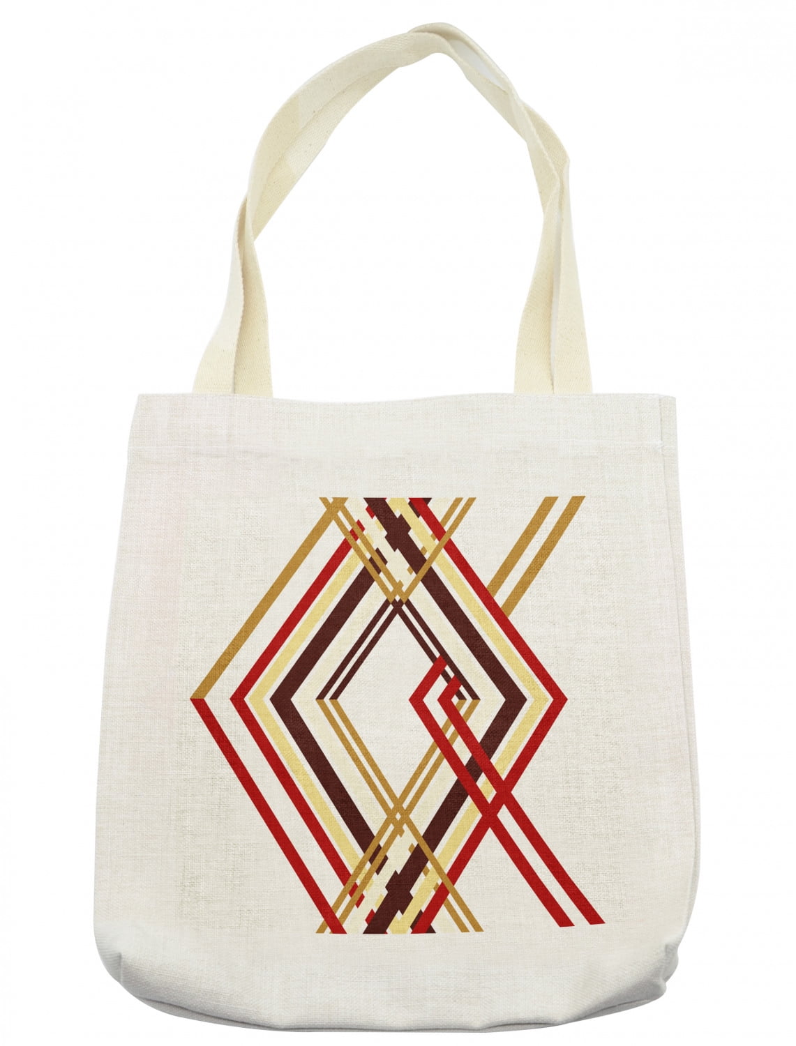 Modern Tote Bag, Retro Style Diamond Like Border Line Geometrical ...
