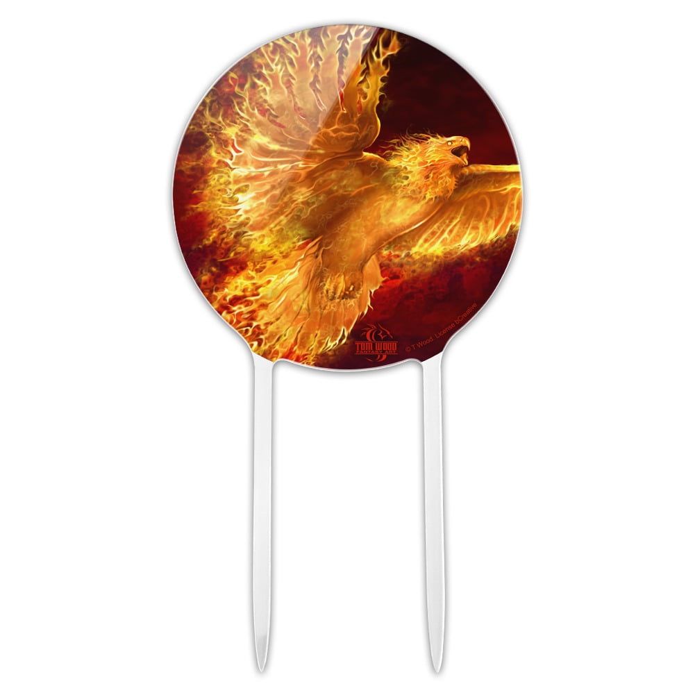 Acrylic Phoenix Firebird Flaming Fire Bird Rising Fantasy Cake Topper ...