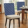 Country Art Chair Back Covers Set of 1, Vintage Navy Blue Knot Texture ...