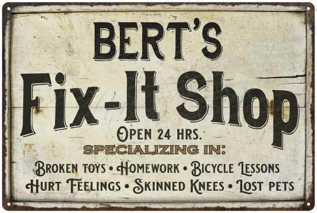 BERT'S Fix-It Shop Sign Grandpa Dad Wall Decor Gift 8x12 Metal ...