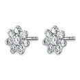 14k Solid White Gold 3/4ct Lab Grown Diamond VS+ F+ Post Floral ...