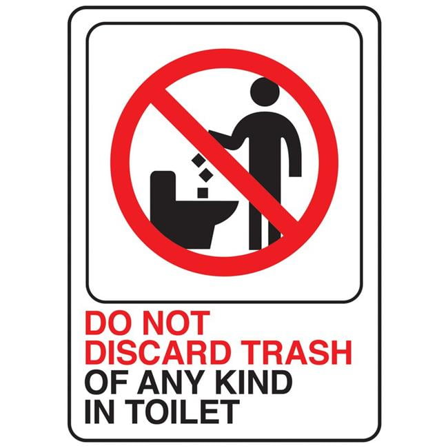 Hy-Ko Products 5992870 English Do Not Discard Trash In Toilet Sign ...