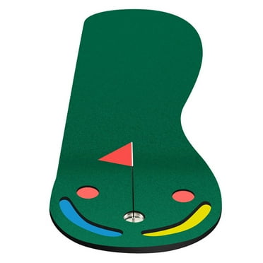 Indoor/Outdoor Putting Green Mat with 3 Holes, Stainless Steel Cups ...