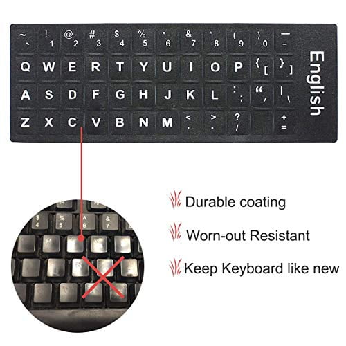MOSISO [2PCS Pack] Universal English Keyboard Stickers, Replacement ...