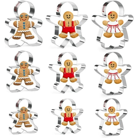 Gingerbread Man Cutters Set of 9,Stainless Steel Cookie Cutter ...
