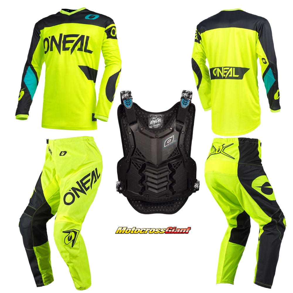 Oneal Element Racewear Neon Jersey Pant Chest Protector Combo - Walmart.com