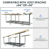 FLEXIMOUNTS Heavy Duty Adjustable Metal Wire Shelving Overhead Garage ...