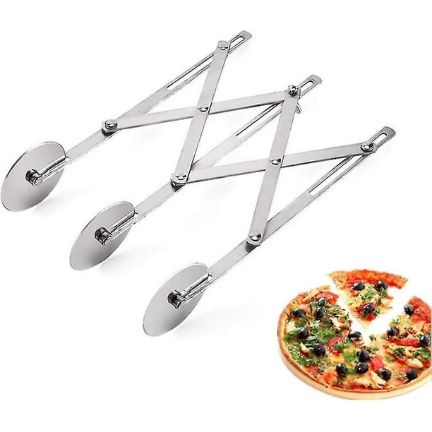 3 Wheel Stainless Steel Pastry Cutter, Expandable Pizza Slicer ...