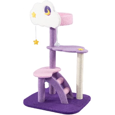 Activity SpaceMulti-Level Cat Tree Dreamy Purple, Comfortable Plush ...