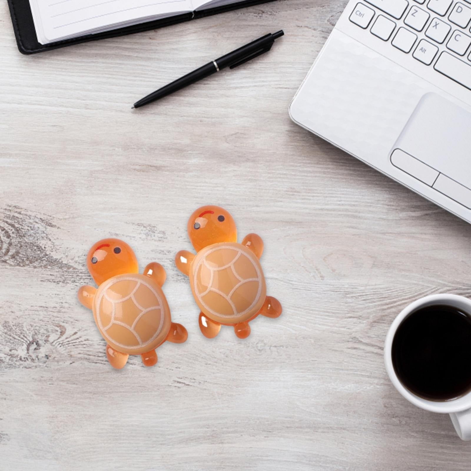 2Pcs Turtles Tiny Resin Turtles Figurines to Hide Resin Animals Sea ...