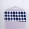 BalsaCircle 5 Gingham Checkered Polyester Chair Sashes Navy Blue White ...