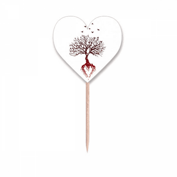 Tree Crow Flying Root Art Deco Fashion Toothpick Flags Heart Lable ...